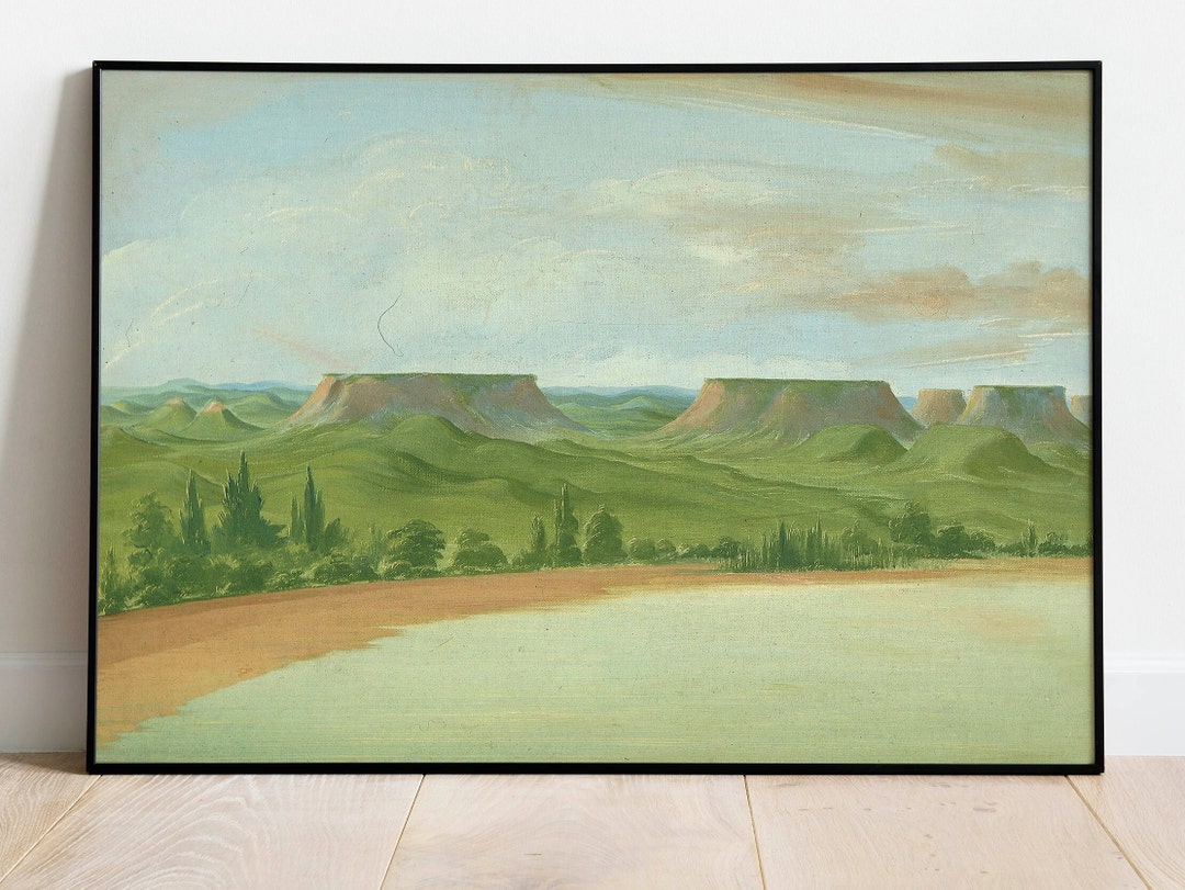Square Hills by George Catlin | Wall Decor Art Poster| Framed Art Print ...