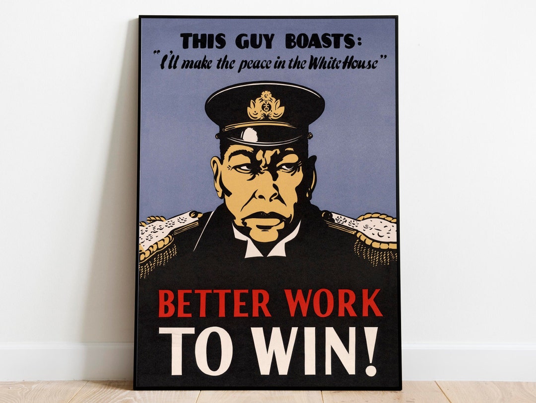 WWII Propaganda Poster: "better Work to Win!" Vintage Wall Art - Etsy