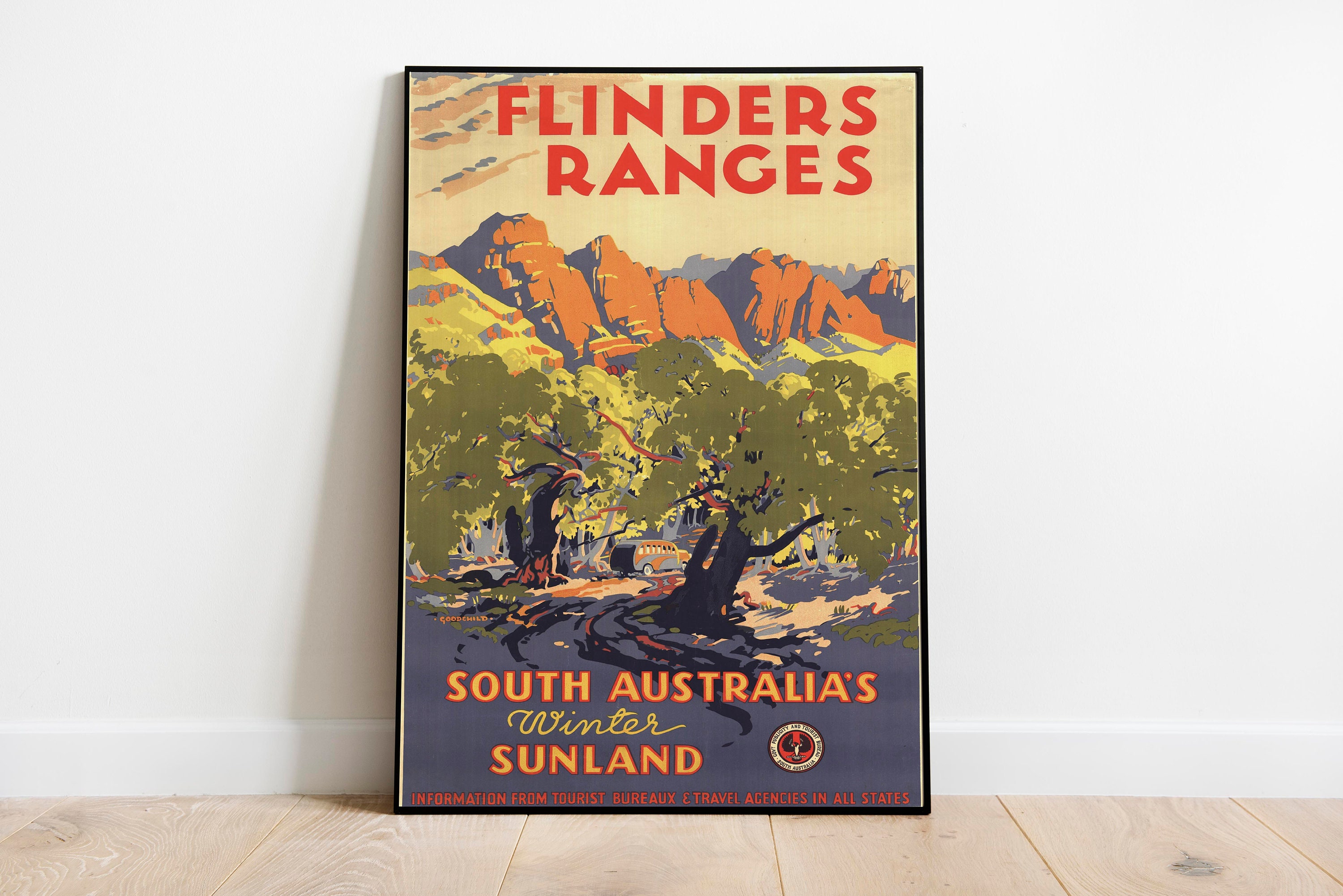 Flinders Ranges Wall Art Print Vintage Poster Art Australia | Etsy