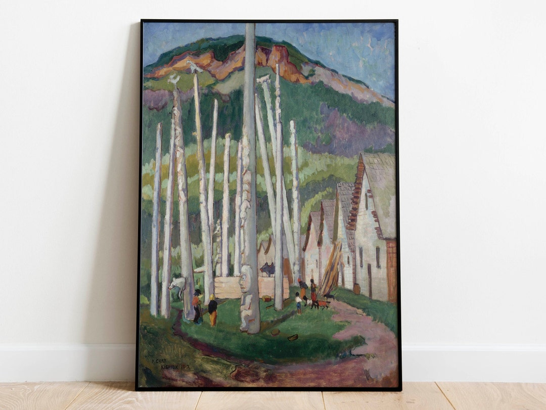 Kispiox Village by Emily Carr| Wall Decor Art Poster| Framed Art Print ...