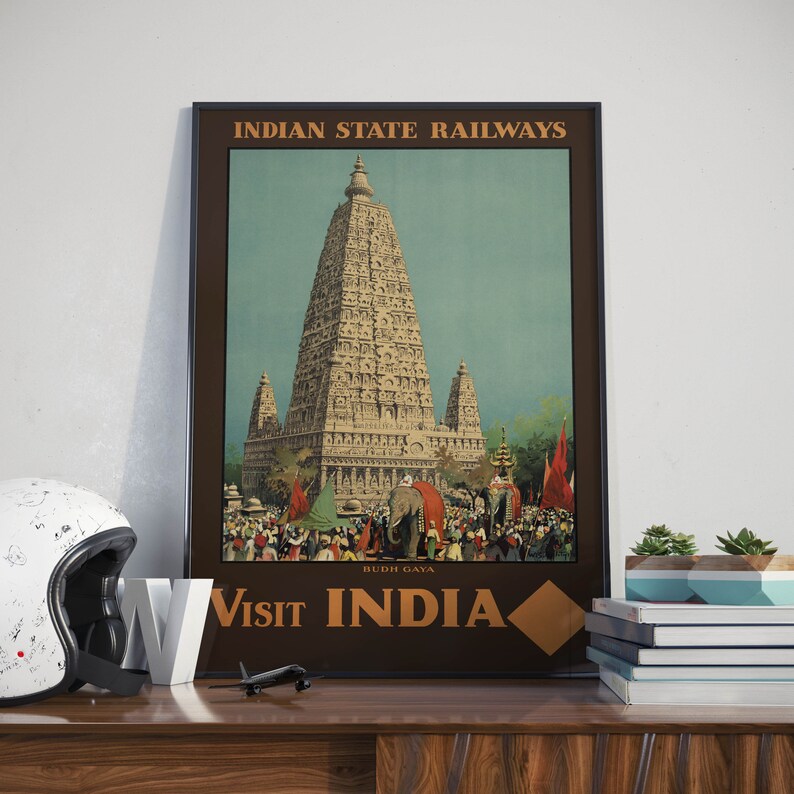 India Vintage Travel Poster Bodh Gaya Wall Art Prints - Etsy