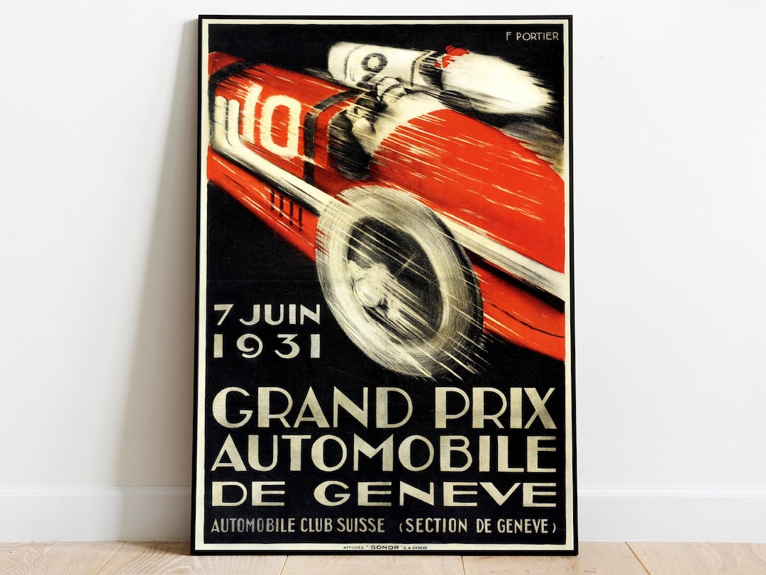 Car Racing Wall Art Print| Vintage Sport Prints| Canvas Print Wall Art ...
