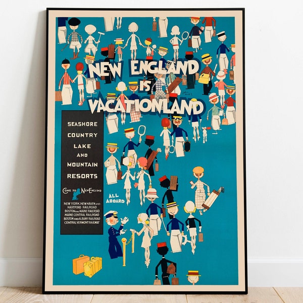 New England Poster - Etsy