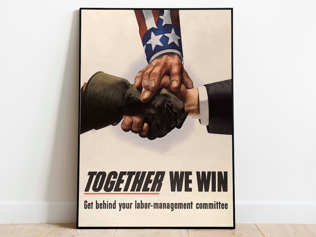 WWII Propaganda Poster: "together We Win" Vintage Art Print - Etsy