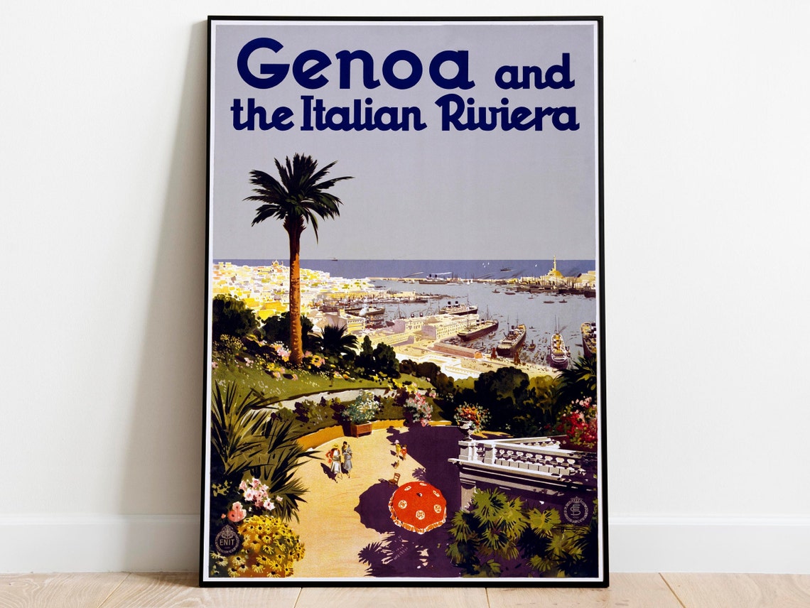 Genoa Wall Art Print Vintage Poster Art Italy Travel Print - Etsy