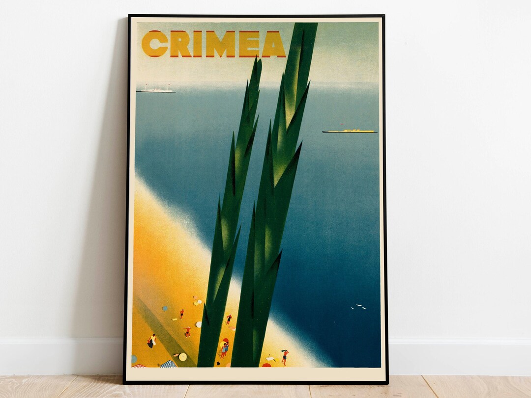 Vintage Crimea Travel Poster | Coastal Art Print - Etsy