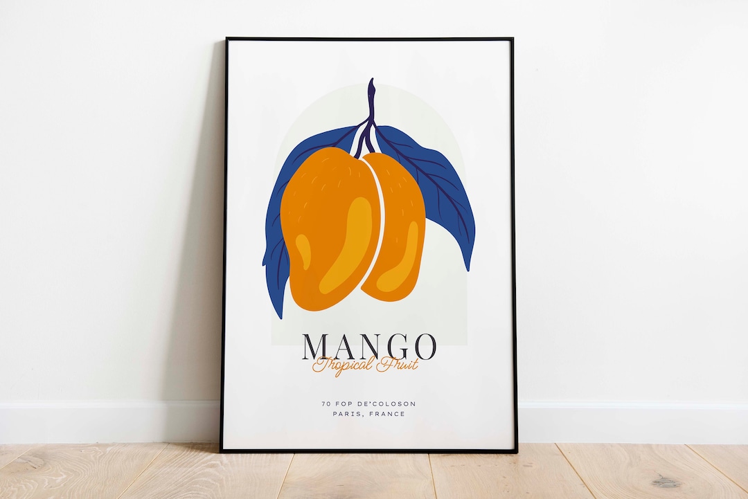 Mango Wall Art for Living Room Fruit Wall Art Kitchen Decor Watercolor ...