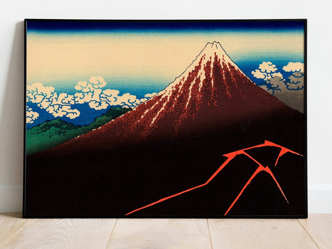 Black Fuji Japanese Art Print by Hokusai: Vintage Wall Decor - Etsy
