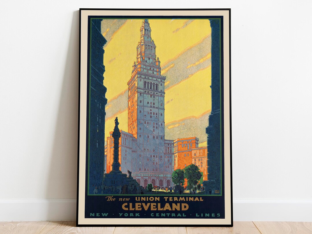 Cleveland Poster Vintage| Framed Art| Cleveland Vintage Travel Poster ...