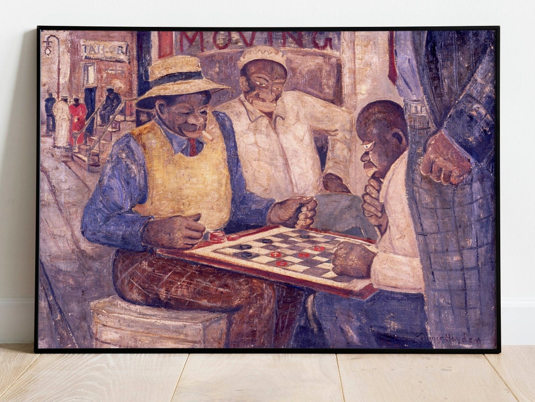 Palmer Hayden Checkers Game Art Print: African American Wall Decor - Etsy