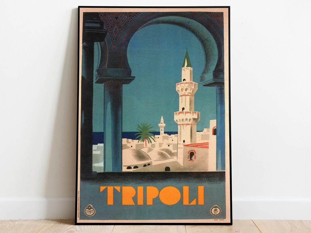 Tripoli Libya Vintage Travel Poster: Mid-century Modern Wall Art - Etsy