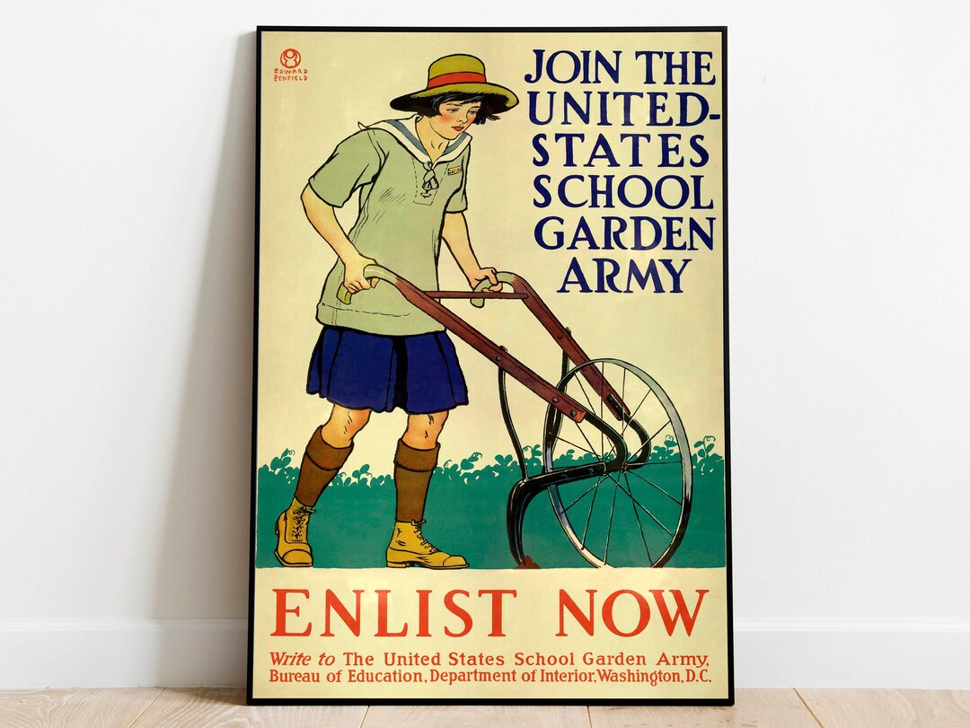 Vintage Gardening Poster: United States School Garden Army Art Print - Etsy