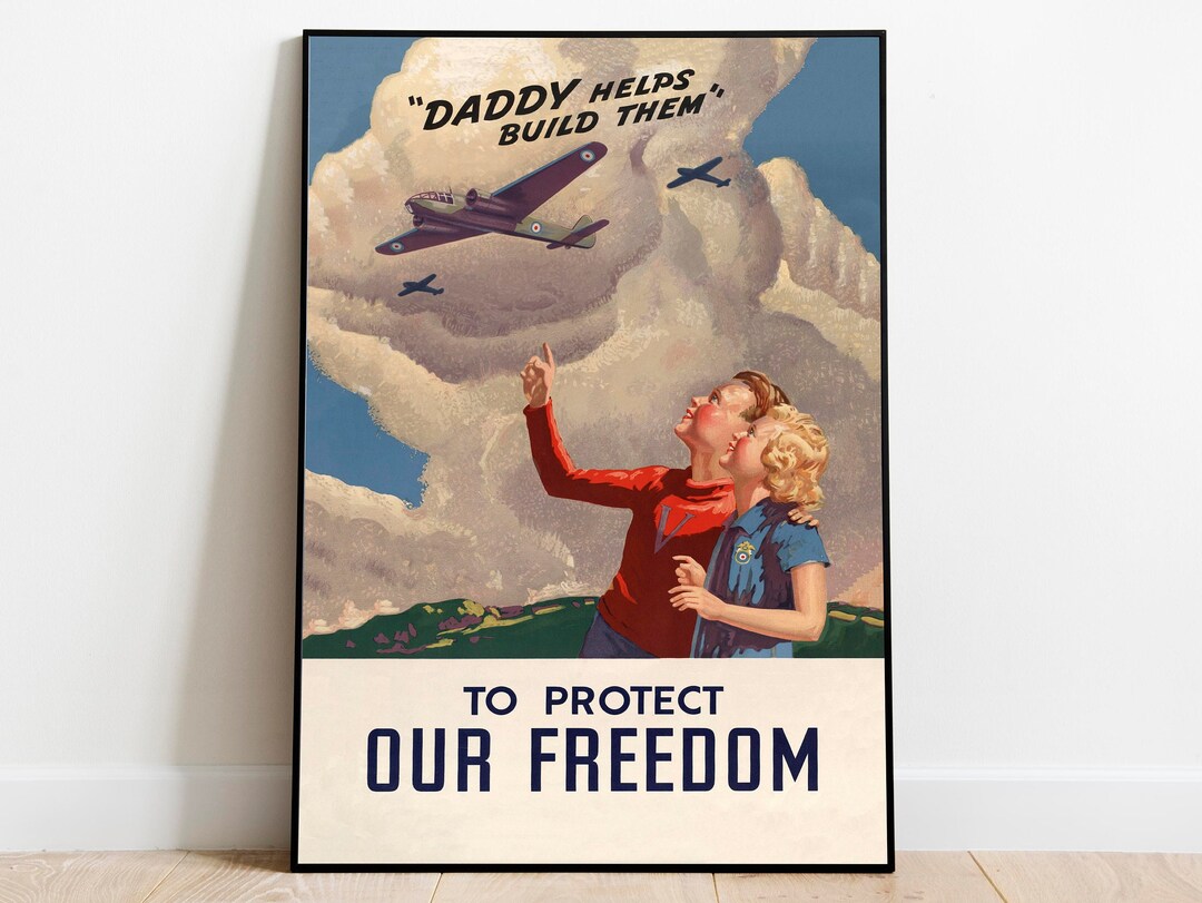 World War 2 Propaganda Poster Poster Vintage Canvas Print Wall Art ...