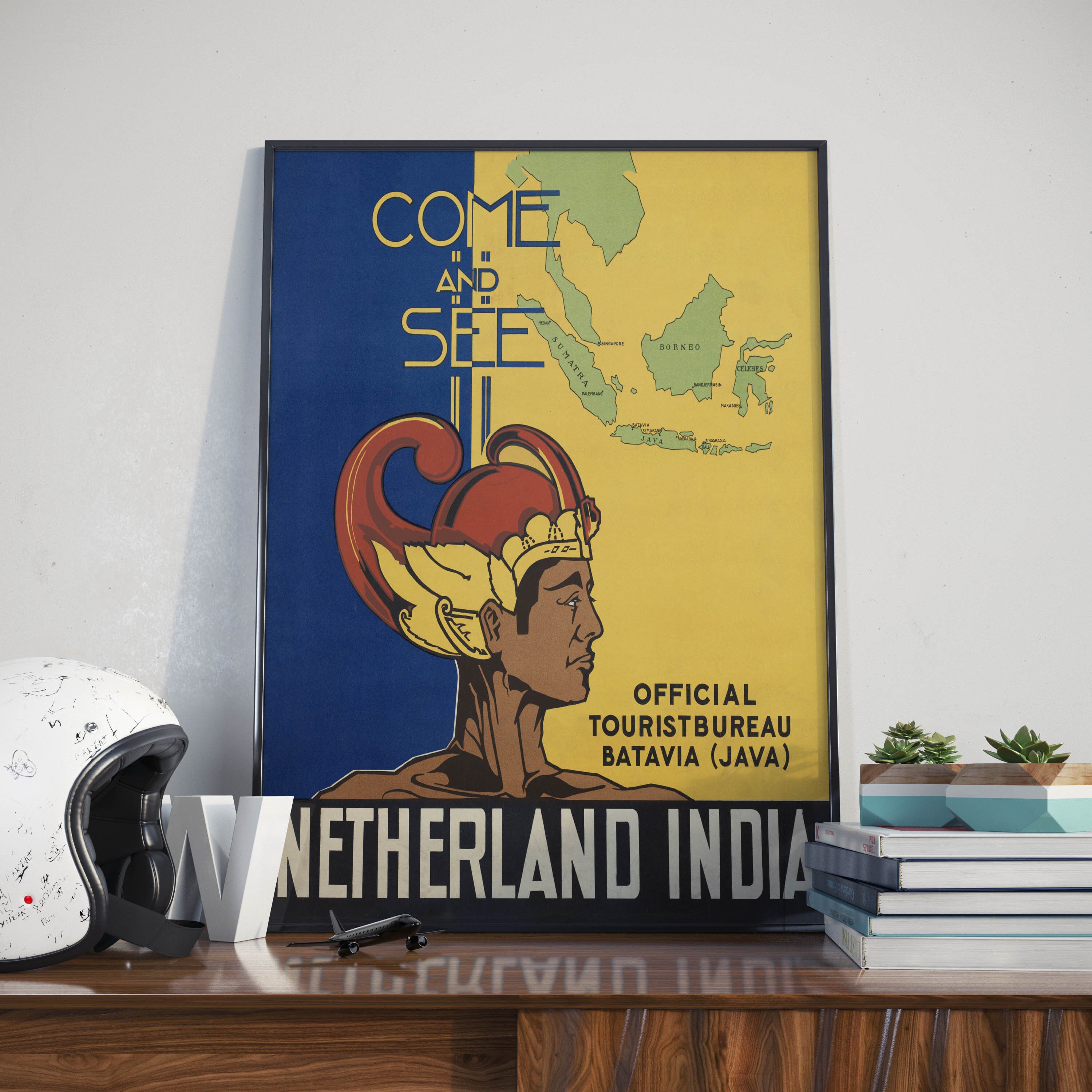 Jakarta Wall Art Print Vintage Poster Art Indonesia Travel | Etsy