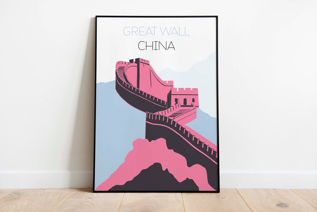 Wall of China Art Print, Modern Travel Poster - Etsy