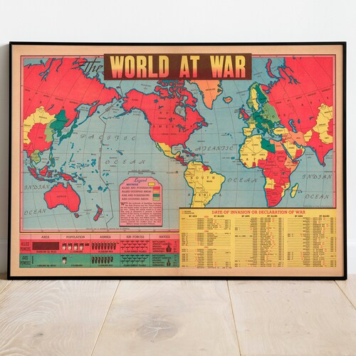 Germany World War 2 Map Print Poster Print WW2 Maps Canvas | Etsy