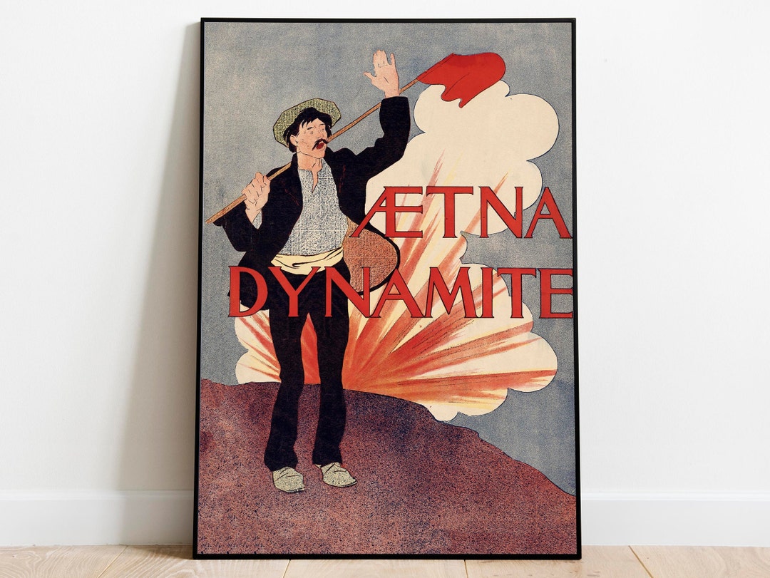 Vintage Advertising Poster Wall Decor Dynamite Wall Print Framed Art ...