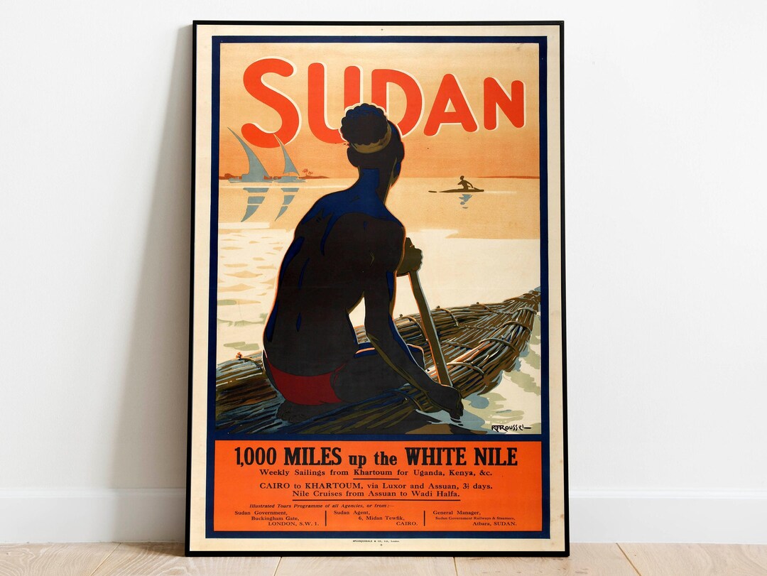 Sudan Art Print| Vintage Wall Art Print| Sudan Retro Wall Poster ...