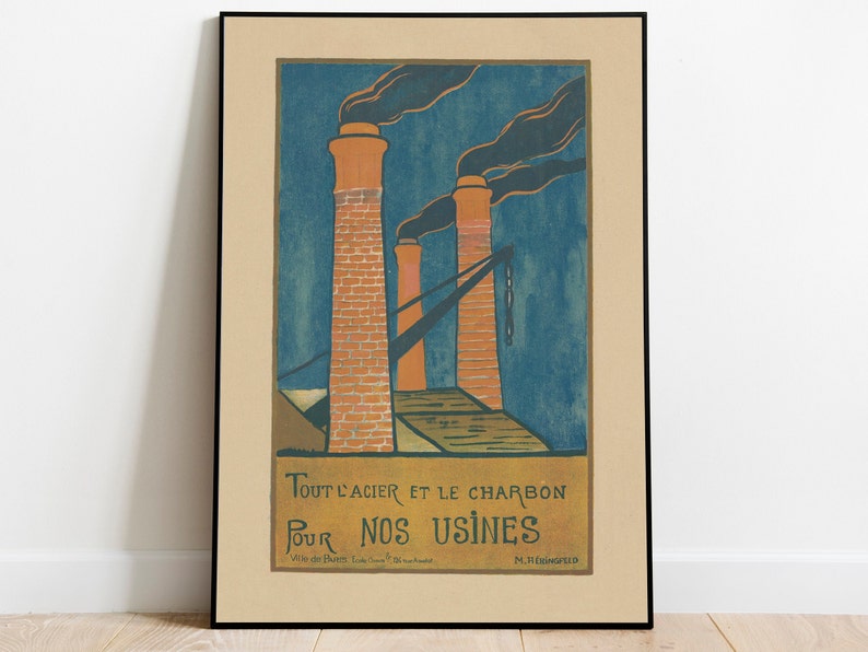 Vintage Coal & Steel Mining Art Print: Retro Industrial Poster - Etsy