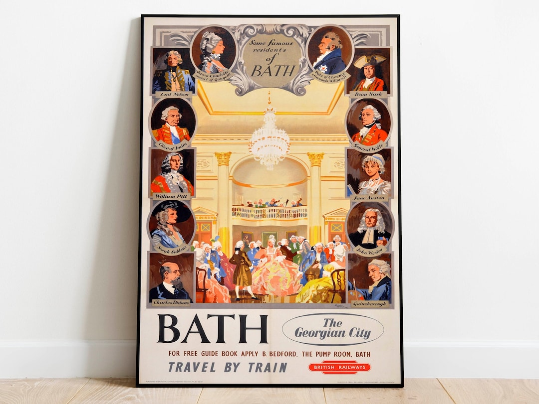 Bath Art Print| Vintage Wall Art Print| England Retro Wall Poster ...