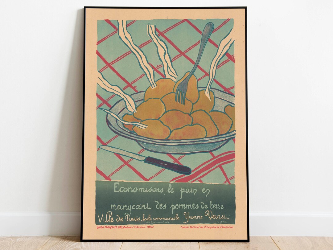 Potato Wall Art Print Framed Art Kitchen Wall Decor Retro Poster Art ...