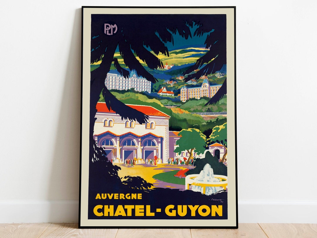 Chatel-guyon Poster Vintage| France Vintage Travel Poster| Auvergne ...