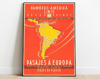 South America Travel Poster - Etsy