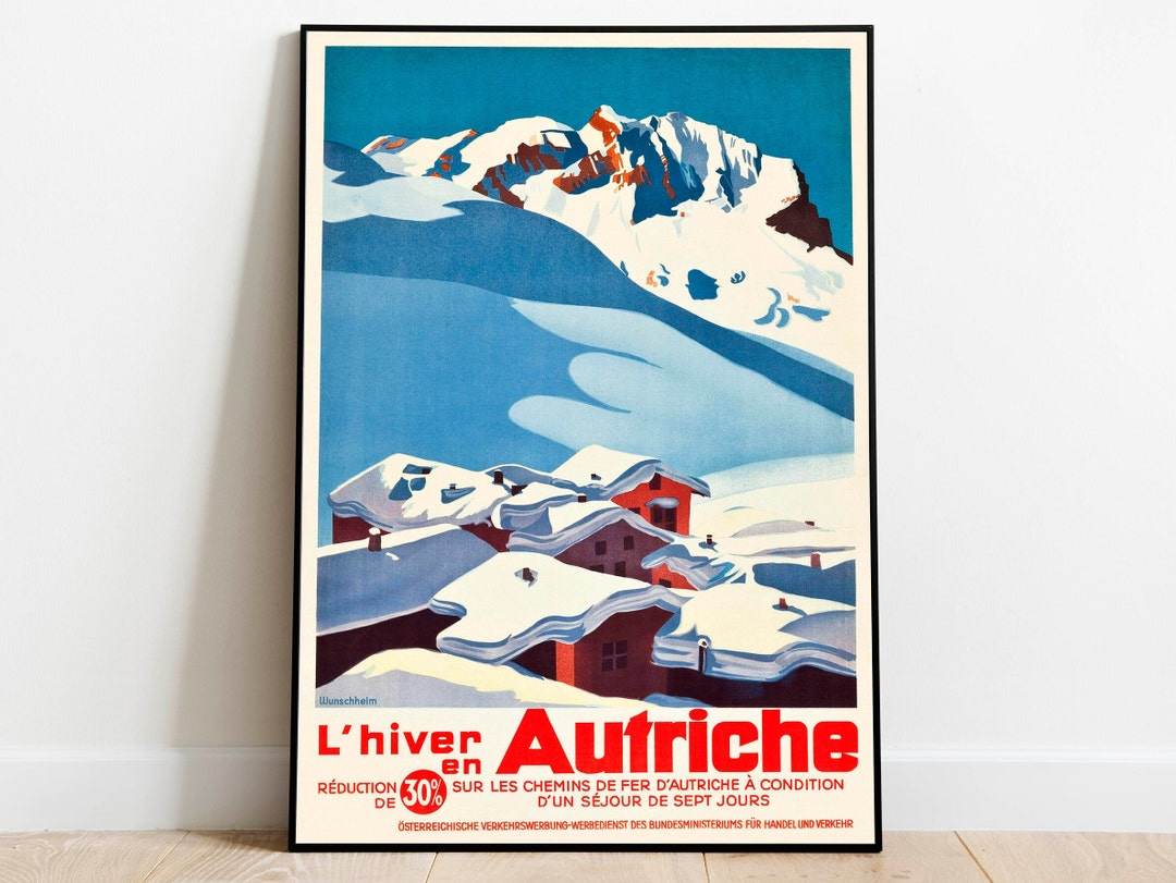 Austria Travel Poster| Vintage Travel Print| Austria Wall Art Print ...