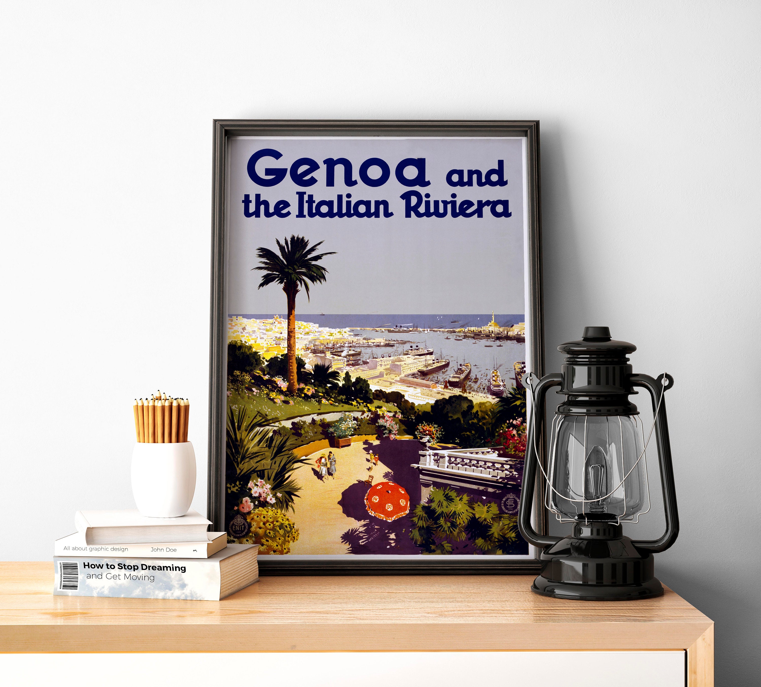 Genoa Wall Art Print Vintage Poster Art Italy Travel Print - Etsy