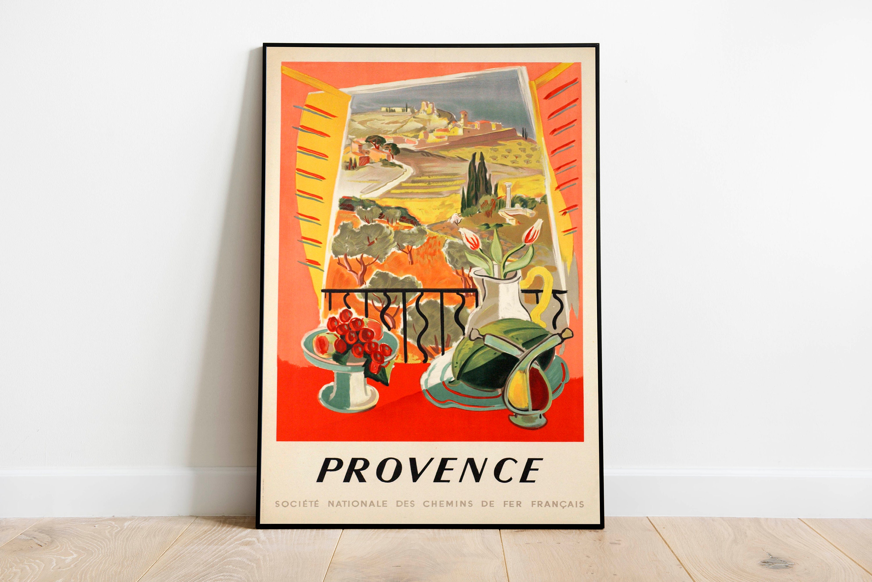 Provence Travel Poster Vintage Travel Print France Wall Art | Etsy