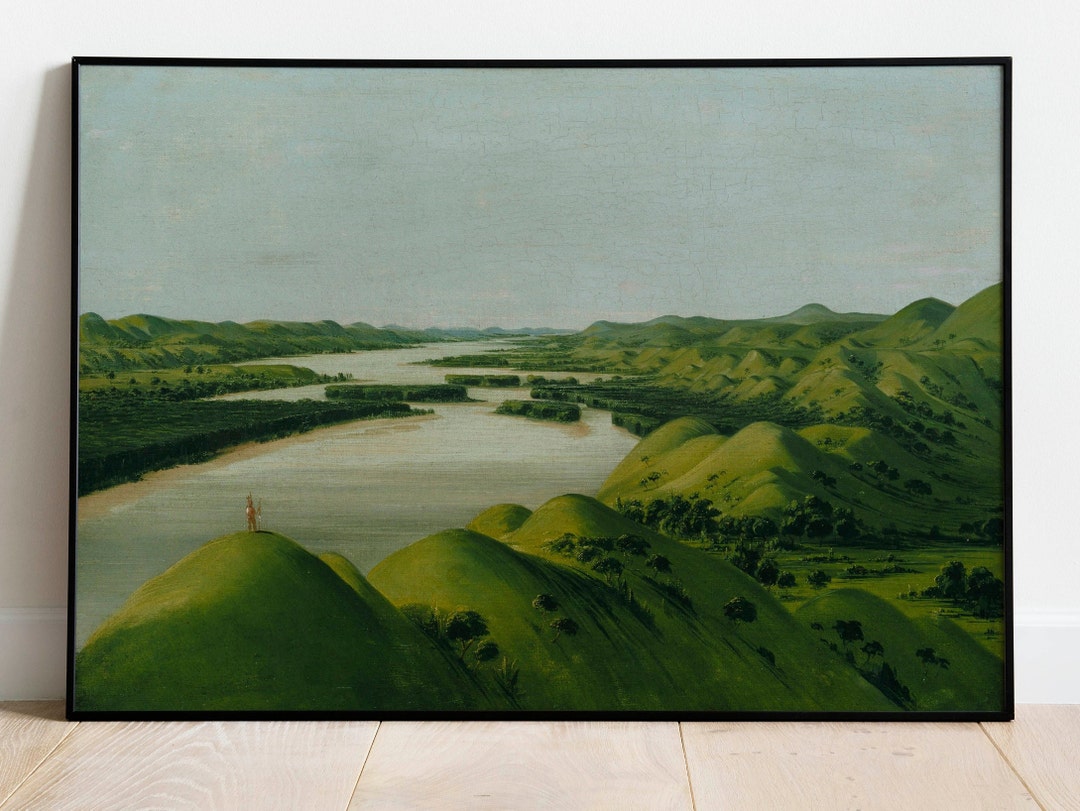 River Bluffs by George Catlin| Wall Decor Art Poster| Framed Art Print ...