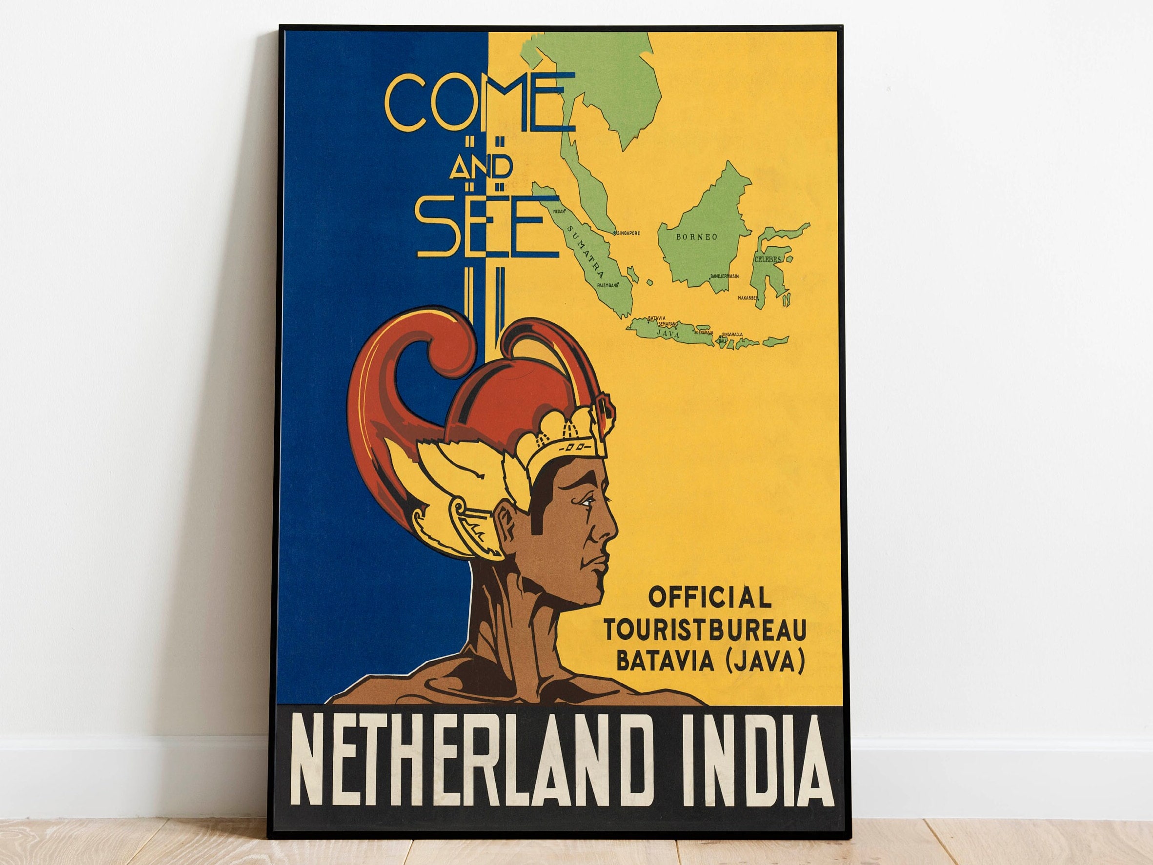 Jakarta Wall Art Print Vintage Poster Art Indonesia Travel - Etsy