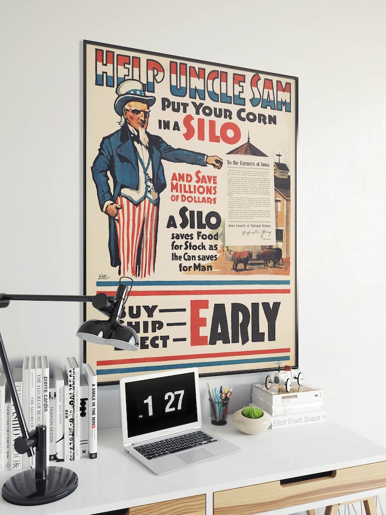 Uncle Sam Poster USA Propaganda Print Agricultural Poster | Etsy
