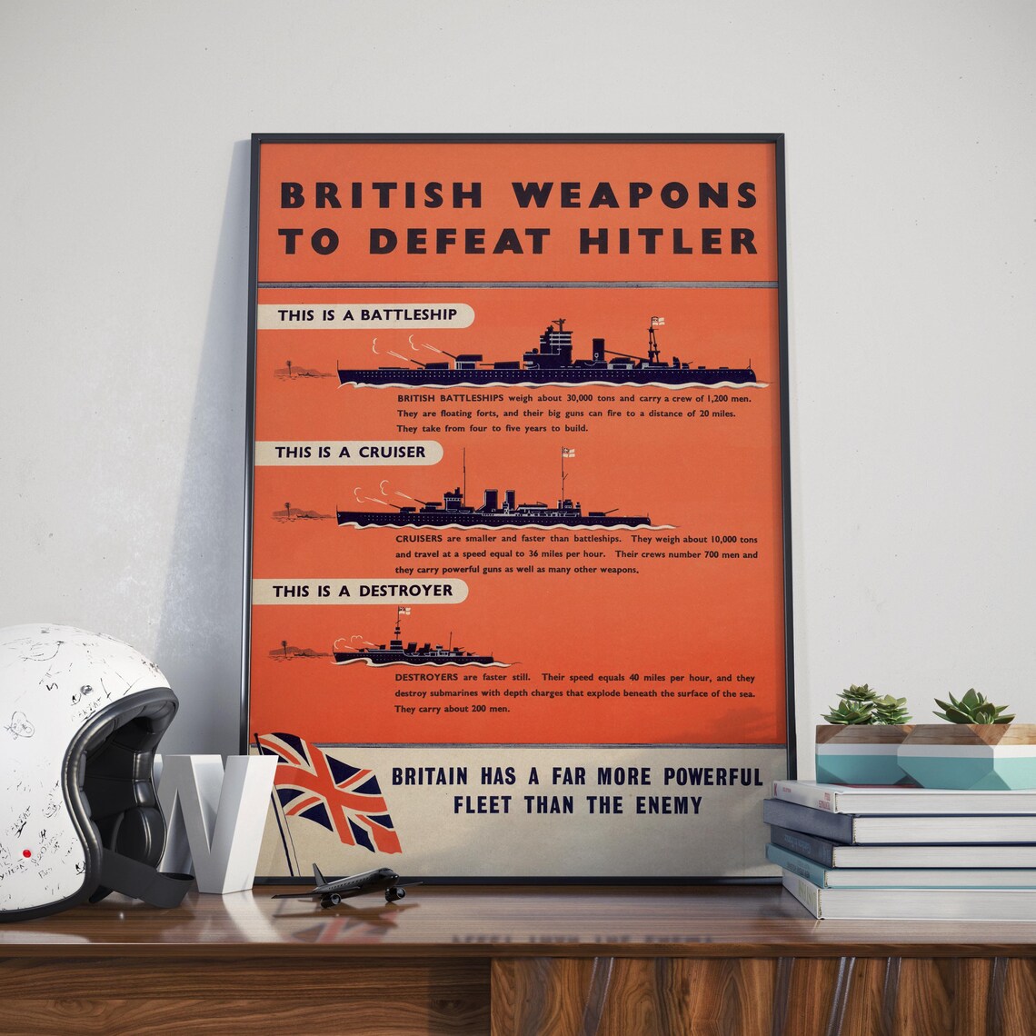 WWII British Navy Propaganda Poster: Vintage Style Art Print - Etsy