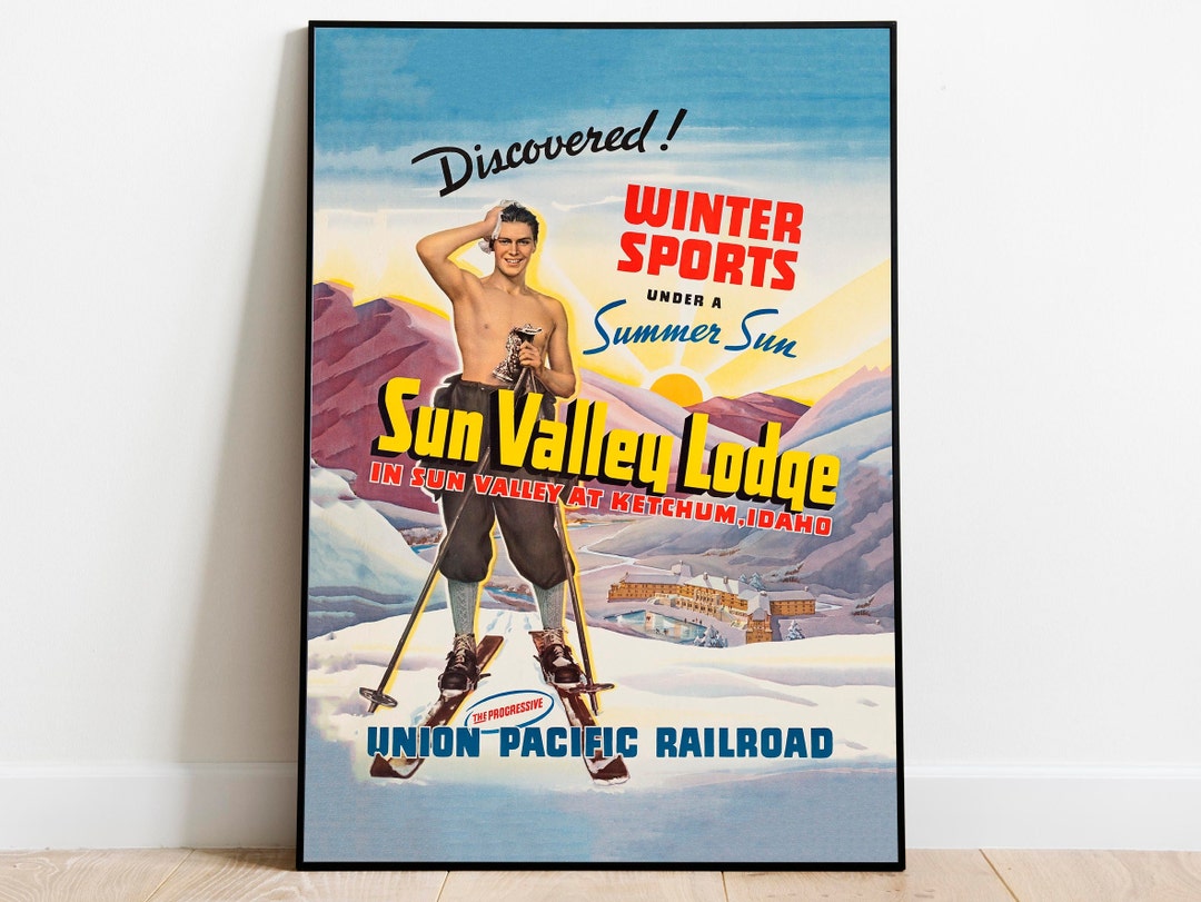 Sun Valley Poster Vintage| Framed Art| Idaho Vintage Travel Poster ...