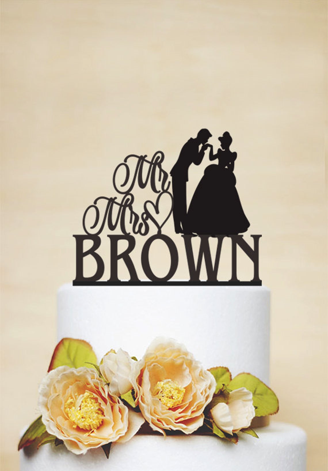 Disney Wedding Cake Topper, Cinderella Cake Topper, Princess and Prince ...