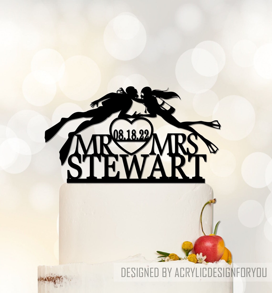 Scuba Diving Wedding Cake Topper Scuba Diving Cake Topper - Etsy