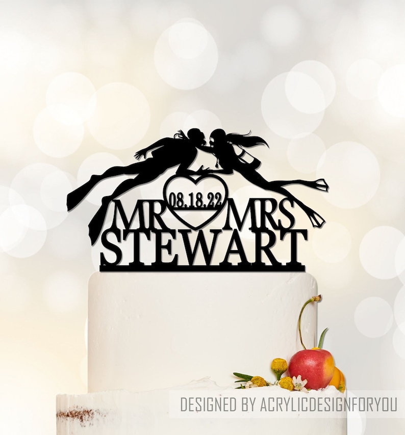 Scuba Diving Wedding Cake Topper Scuba Diving Cake Topper - Etsy