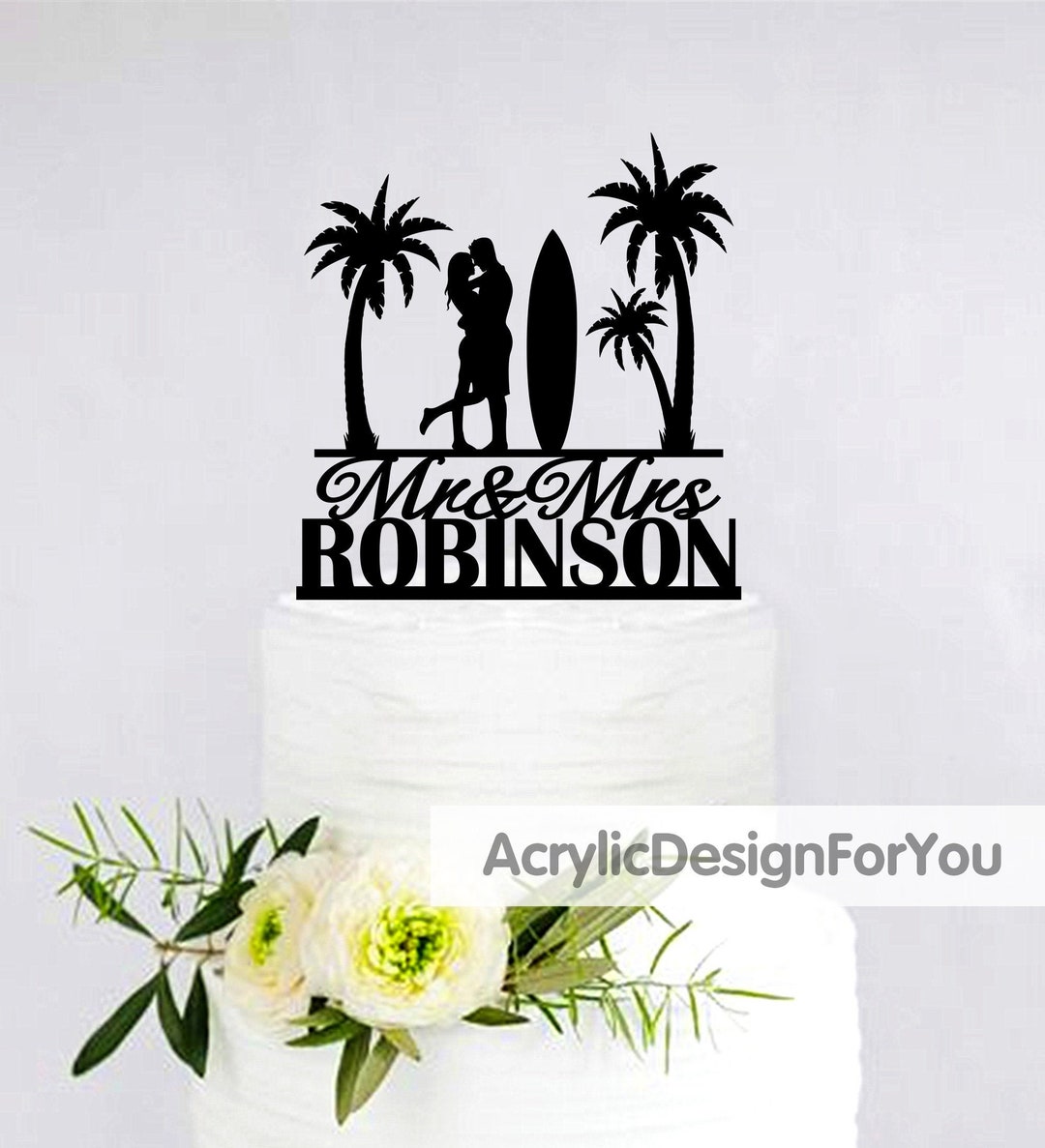 Surfers Wedding Cake Topper | Beach Cake Topper | Surfboard Cake Topper ...