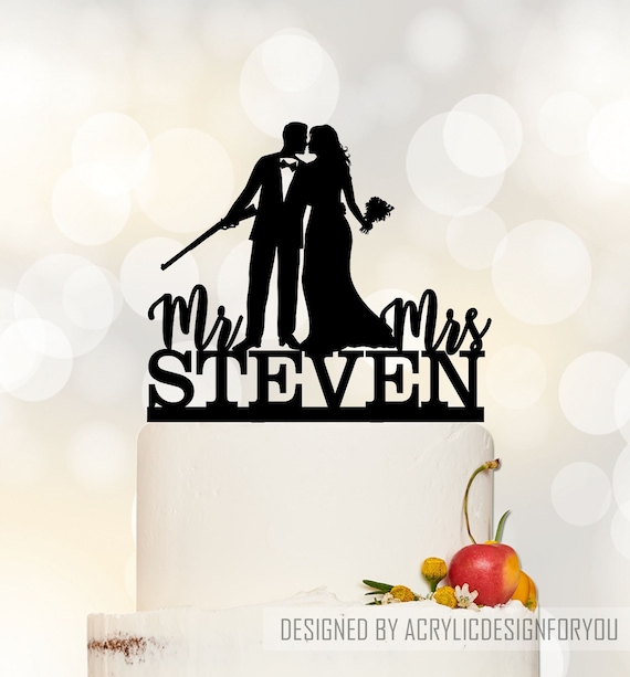Rifle Wedding Cake Topper Rifle Couple Cake Topper Weapon - Etsy