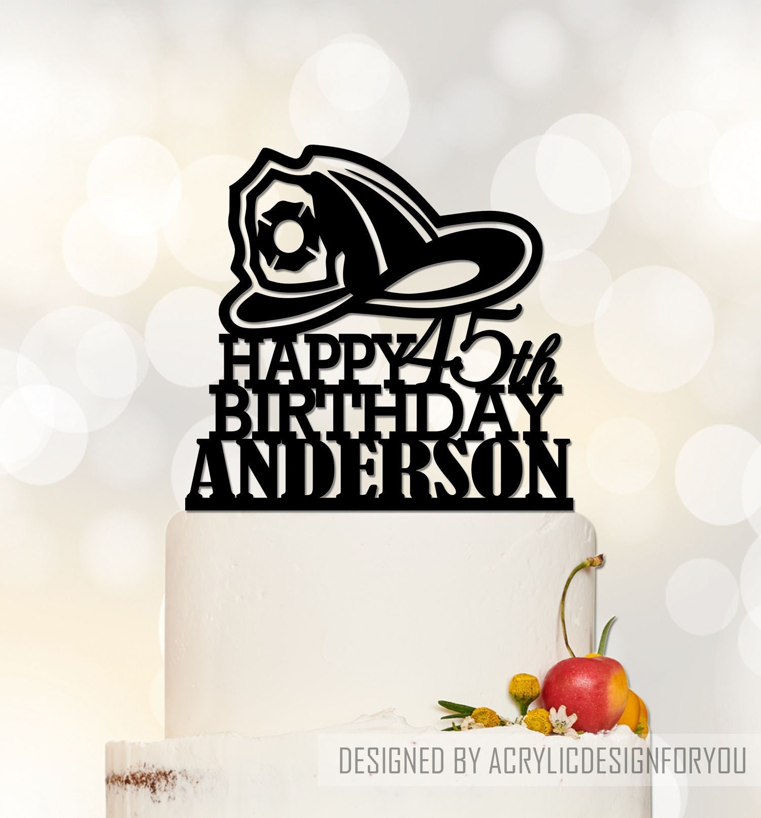 Firefighter Cake Topper Firefighter Birthday Cake Topper - Etsy