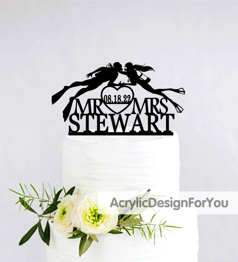 Scuba Diving Wedding Cake Topper Scuba Diving Cake Topper - Etsy