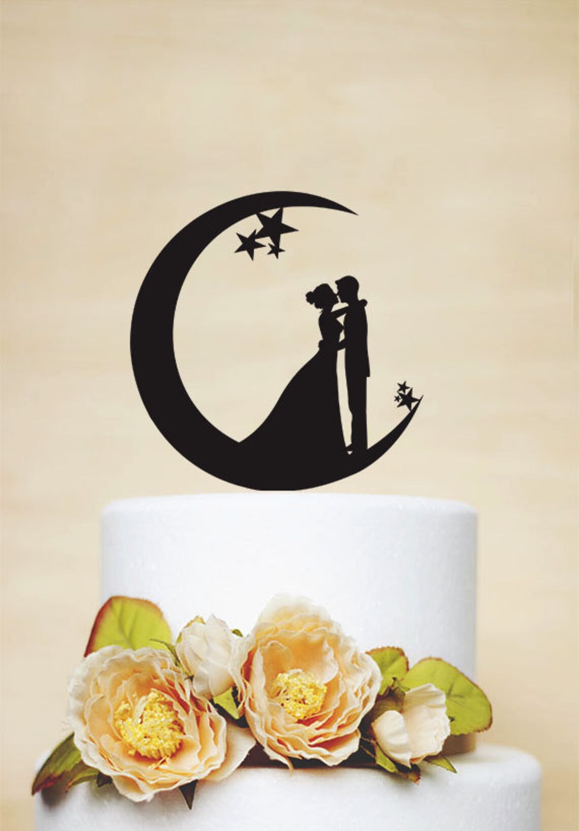 Wedding Cake Topper Moon and Stars Cake Topperacrylic Cake - Etsy