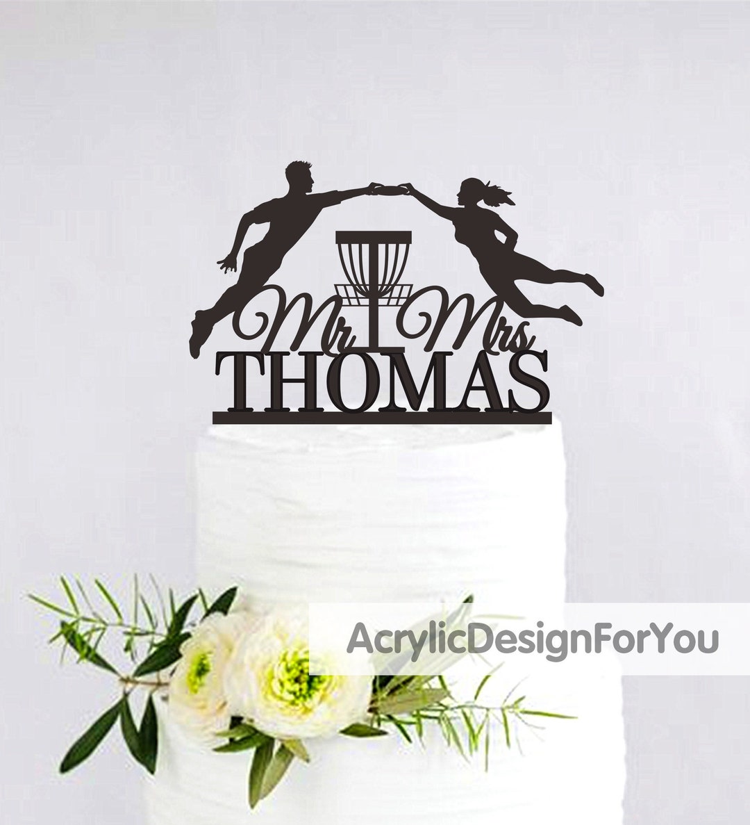 Frisbee Wedding Cake Topper, Frisbee Golfer Cake Topper, Frisbee Couple ...