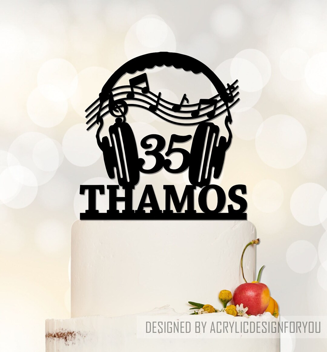 Headphone Cake Topper | Headphone Birthday Cake Topper | Music Cake ...