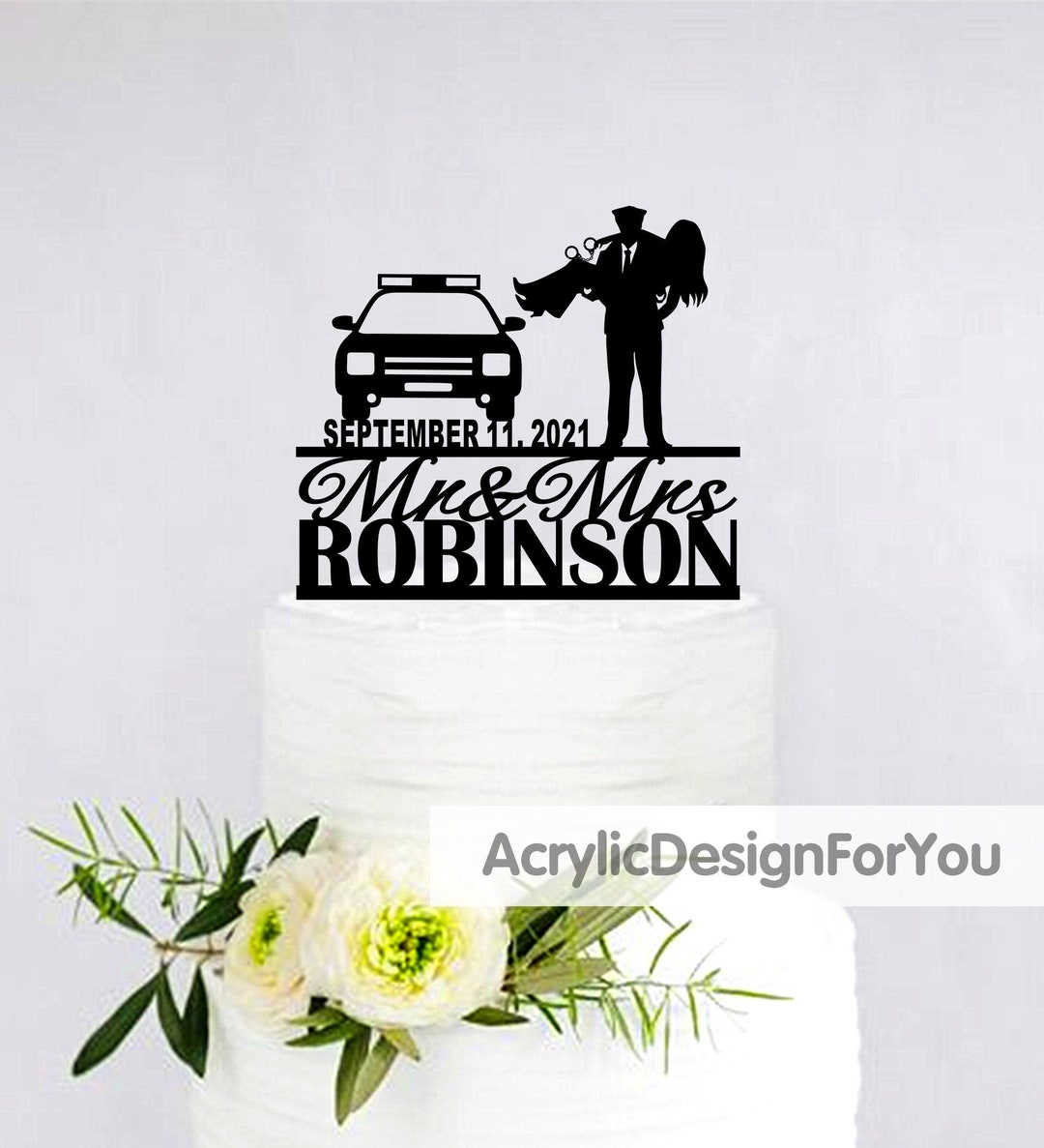 Personalized Policeman Wedding Cake Topper, Custom Police Officer Cake ...