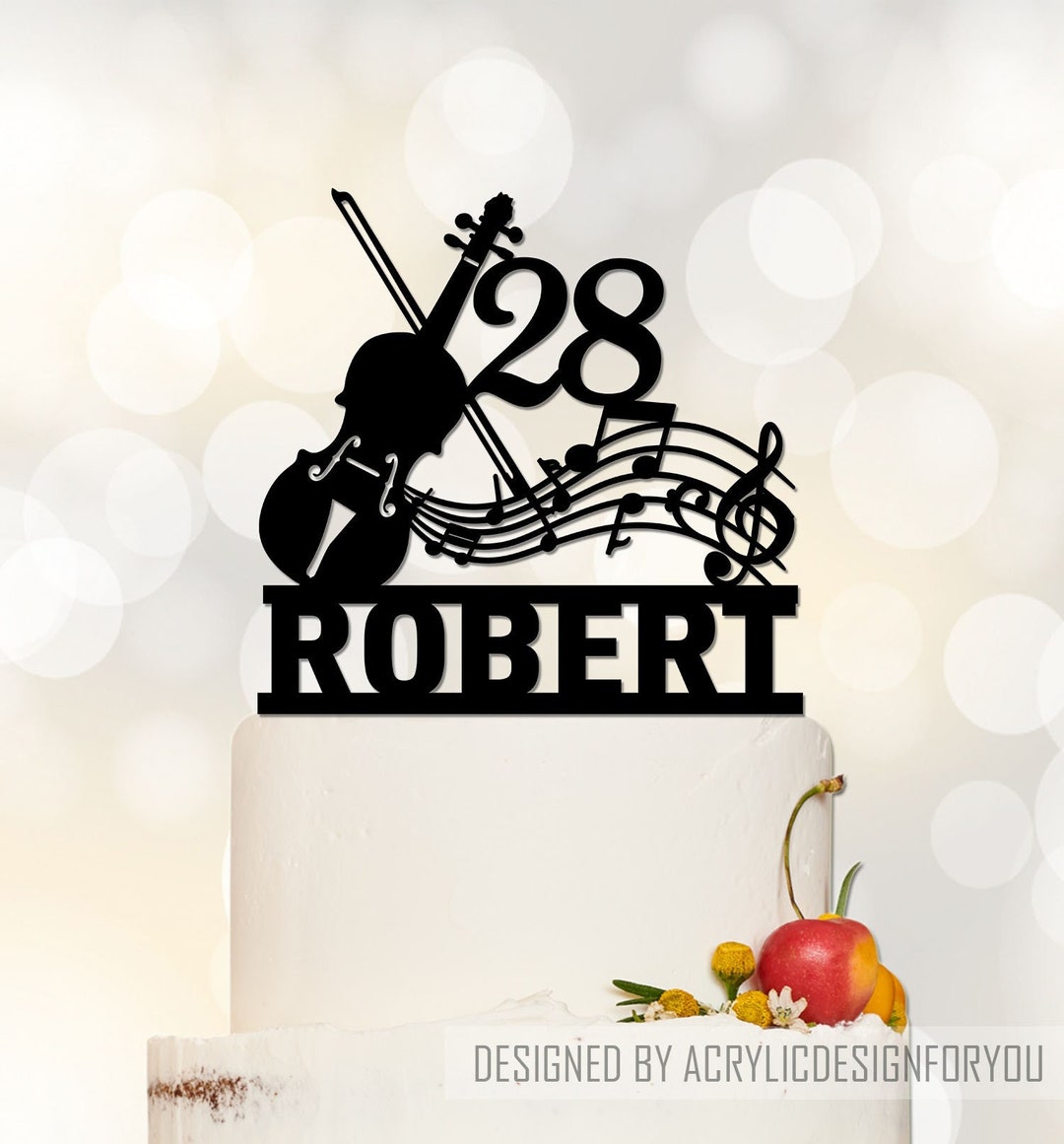 Violin Cake Topper | Violin Birthday Cake Topper | Musical Cake Topper ...