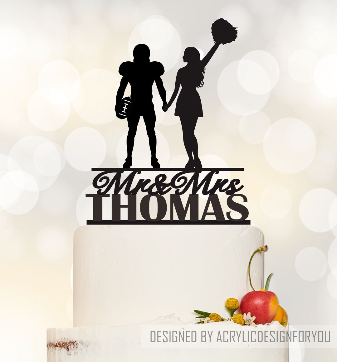Football Cake Topper,football Wedding Cake Topper, Cheerleaders Cake ...