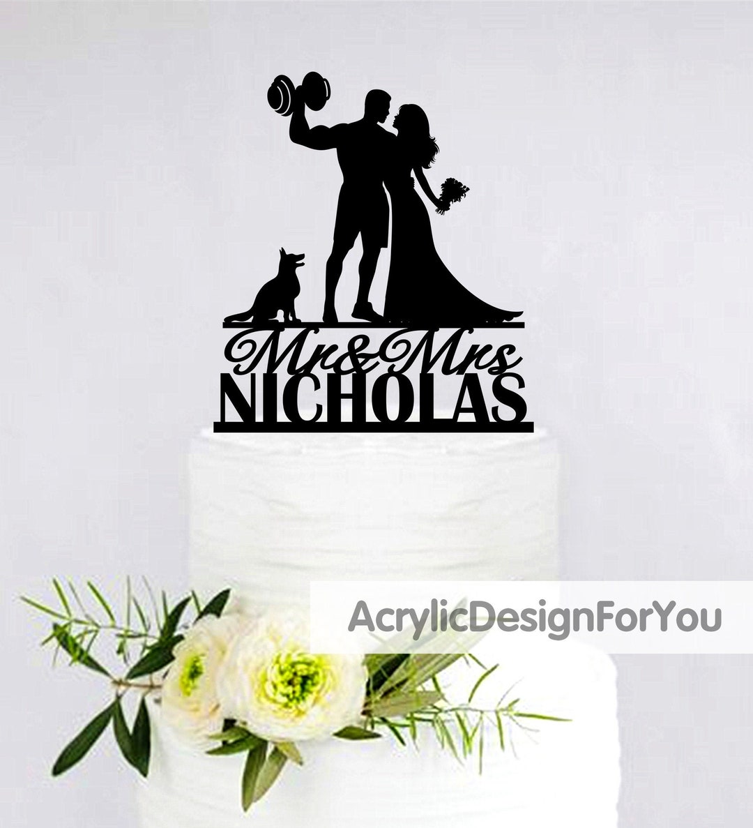 Bodybuilder Wedding Cake Topper | Custom Fitness Cake Topper | Crossfit ...