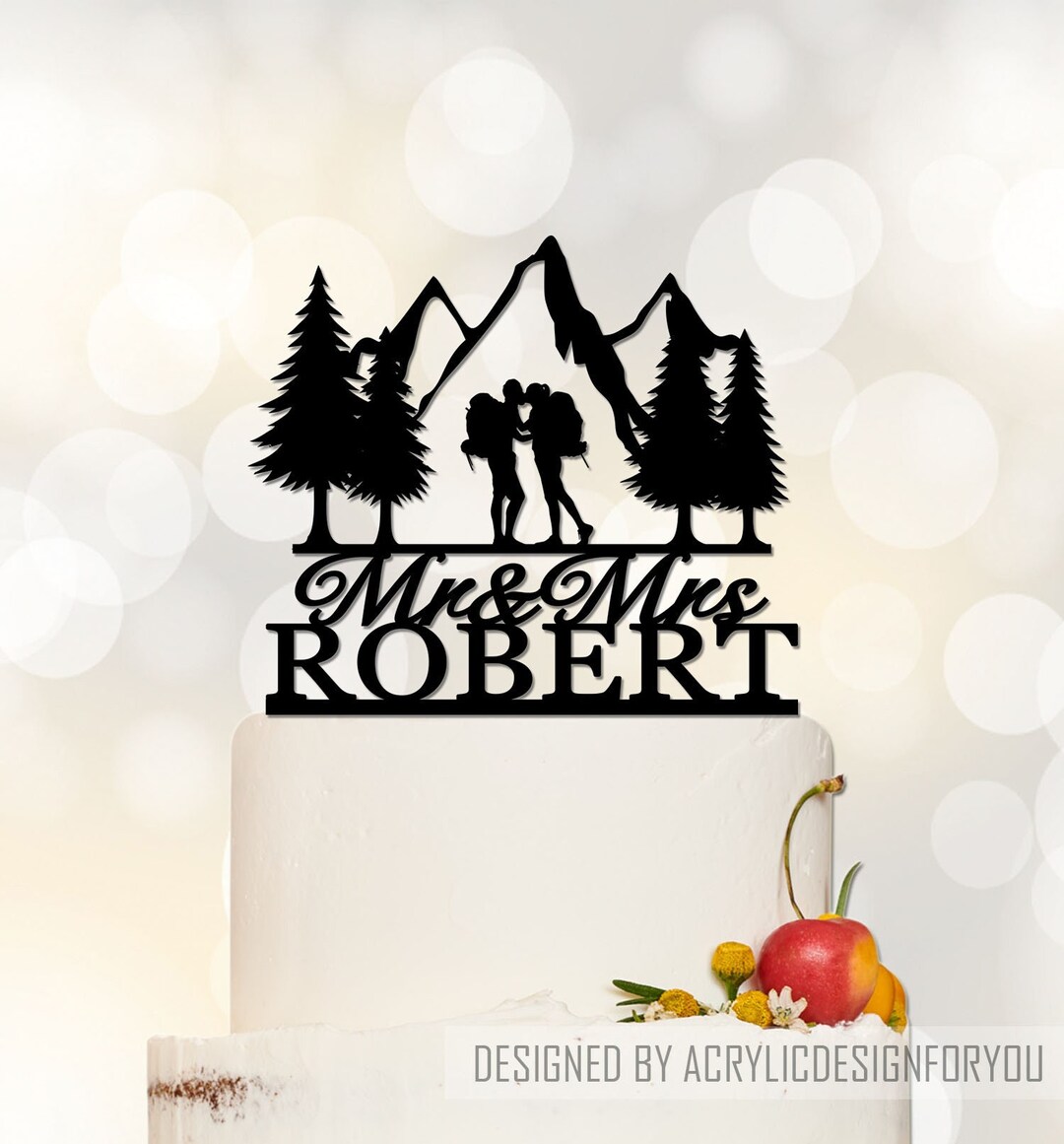 Mountain Wedding Cake Topper, Outdoor Cake Topper, Custom Mountain Cake ...